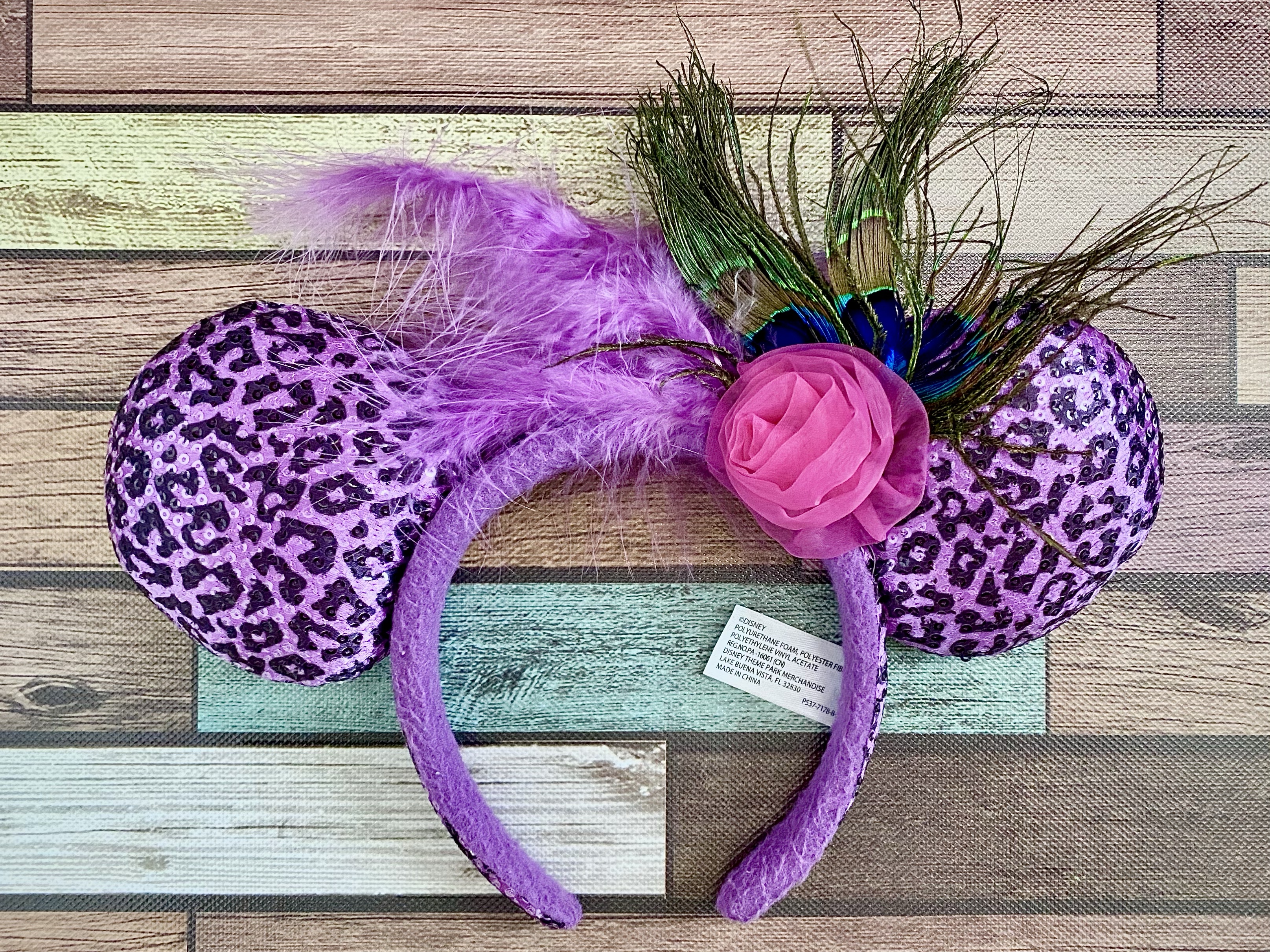Purple Leopard Feather Ears – Minnie Ear Collectors